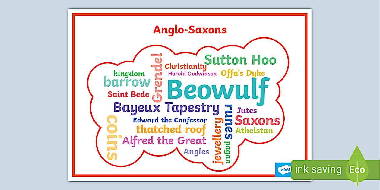 Anglo-Saxons Word Cloud (Teacher-Made) - Twinkl