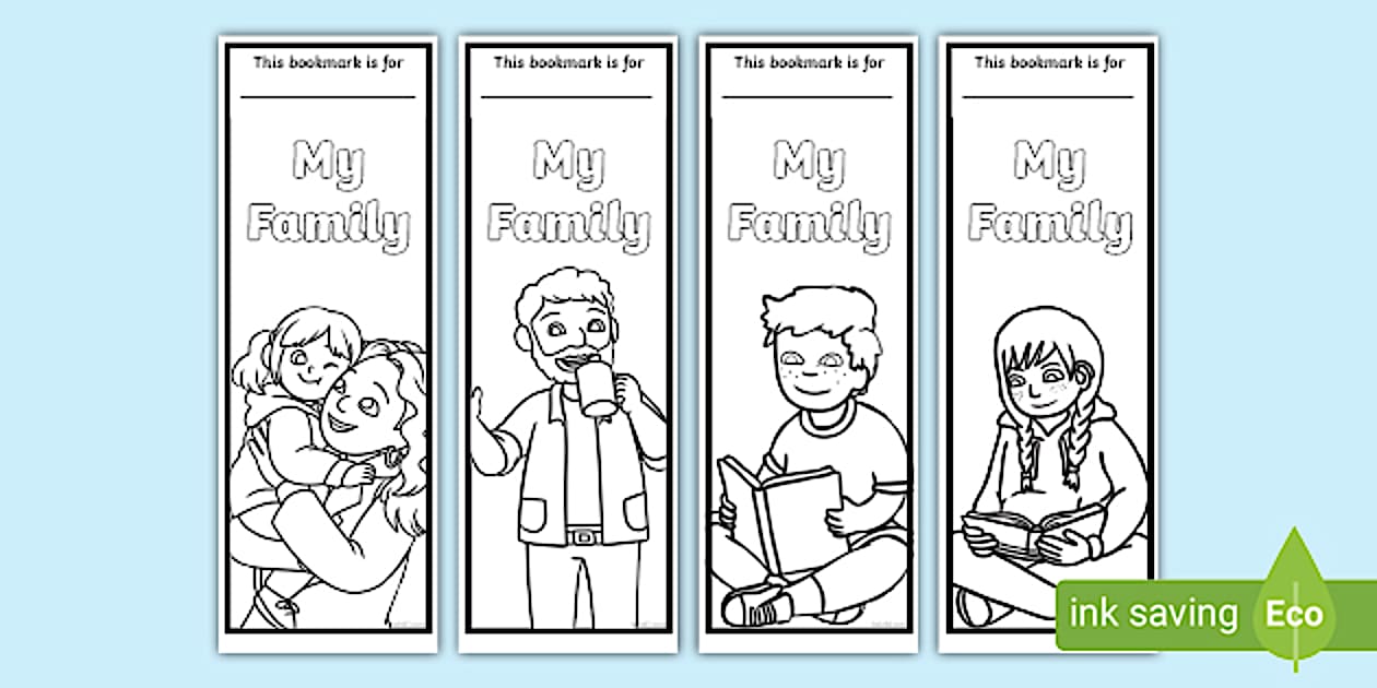 Family Bookmarks to Colour | Twinkl Colouring - Twinkl