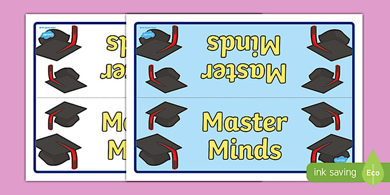 Editable Master Minds Group Table Signs - Twinkl