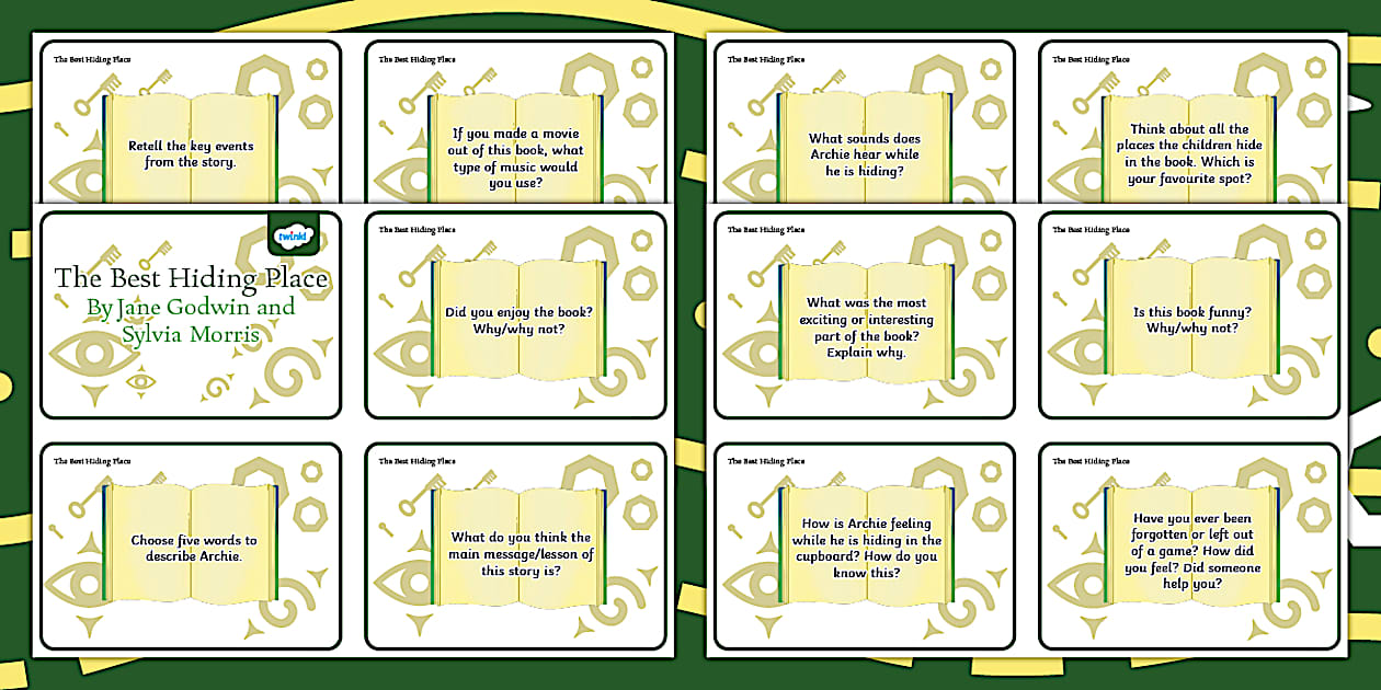 Comprehension Discussion Cards for ‘The Best Hiding Place’