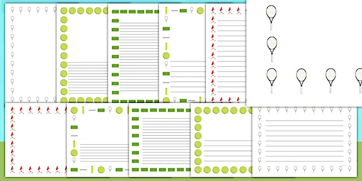Editable Wimbledon Full Page Borders (teacher made) - Twinkl