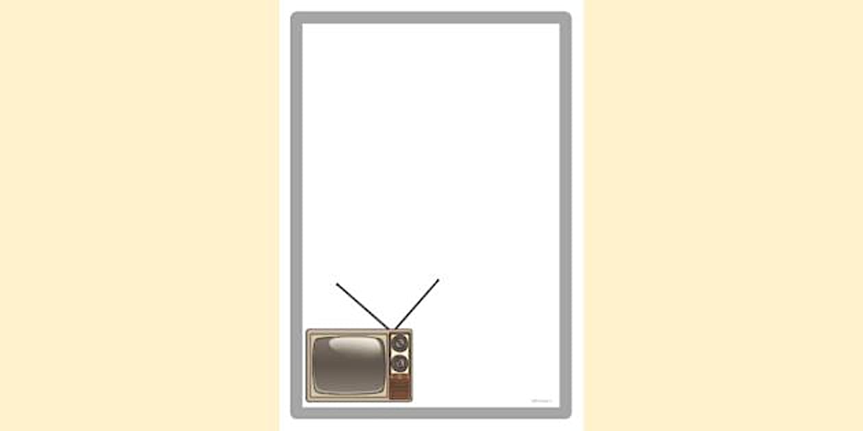 Simple Blank Old Television Border | Page Borders | Twinkl