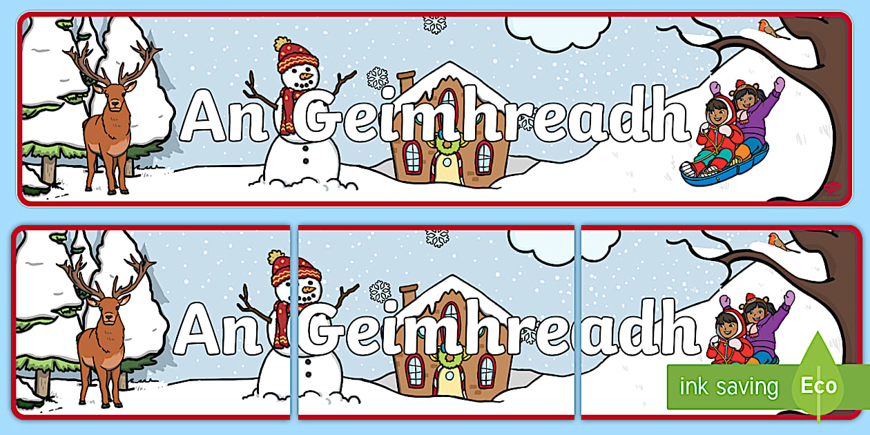 Winter Irish Display Banner (teacher made) - Twinkl