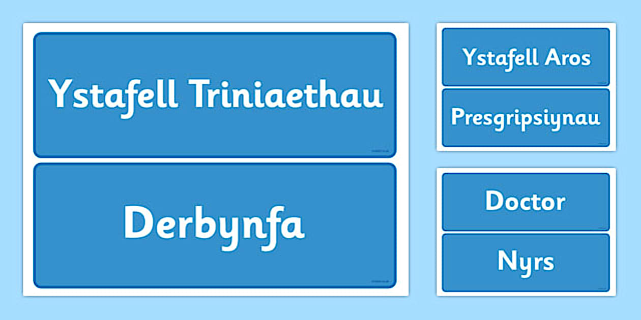 Doctor's Surgery Signs Welsh (teacher made) - Twinkl