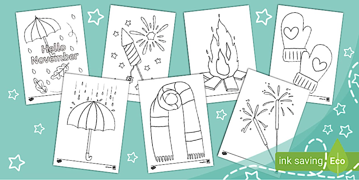 My First November Colouring Pack (teacher made) - Twinkl