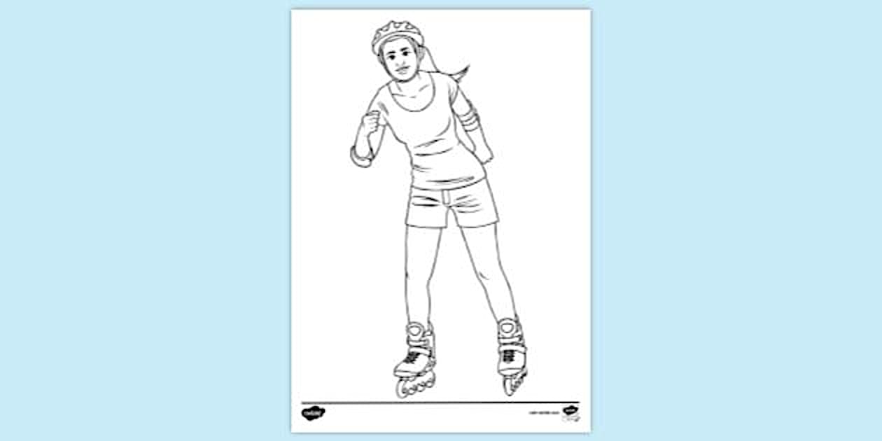 Roller Blades Colouring Sheet - Primary School - Twinkl