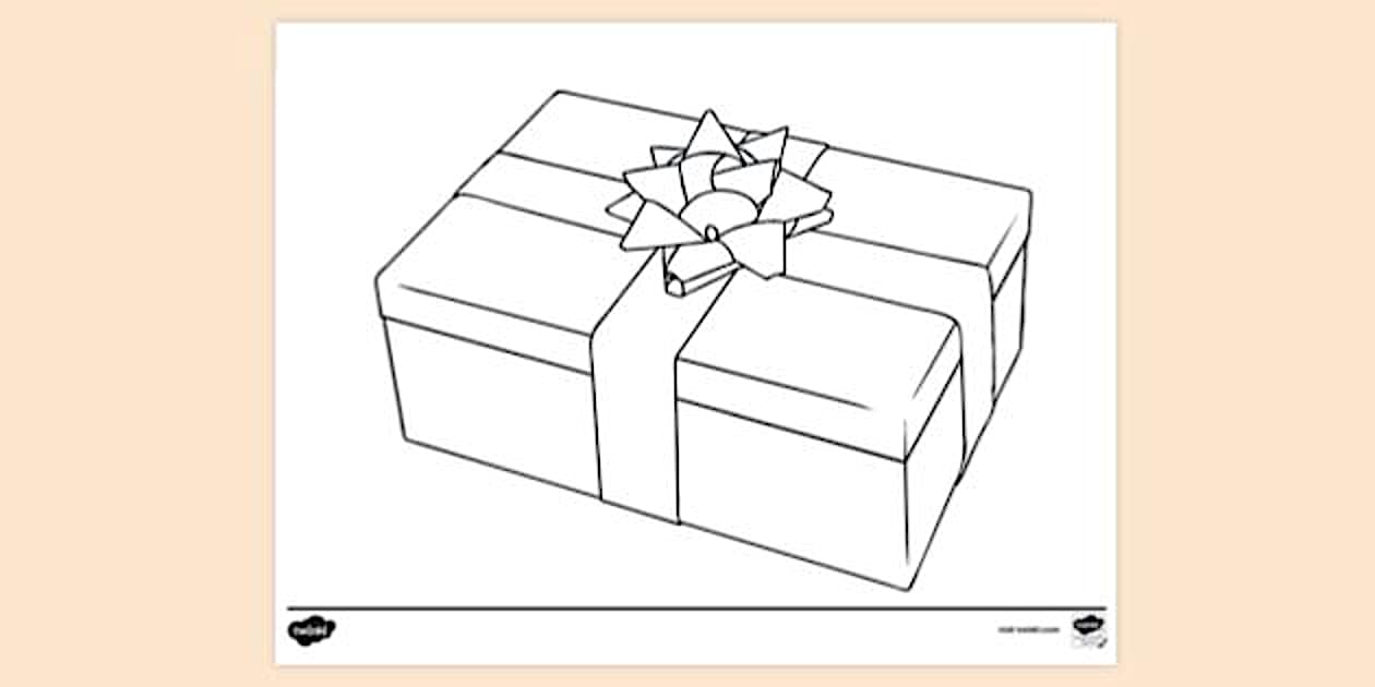 Present with Lid Colouring | Colouring Sheets (teacher made)