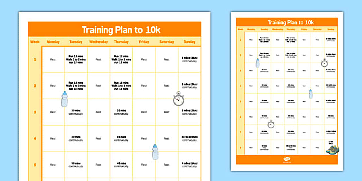 Beginner 10km Programme Poster (Hecho por educadores)
