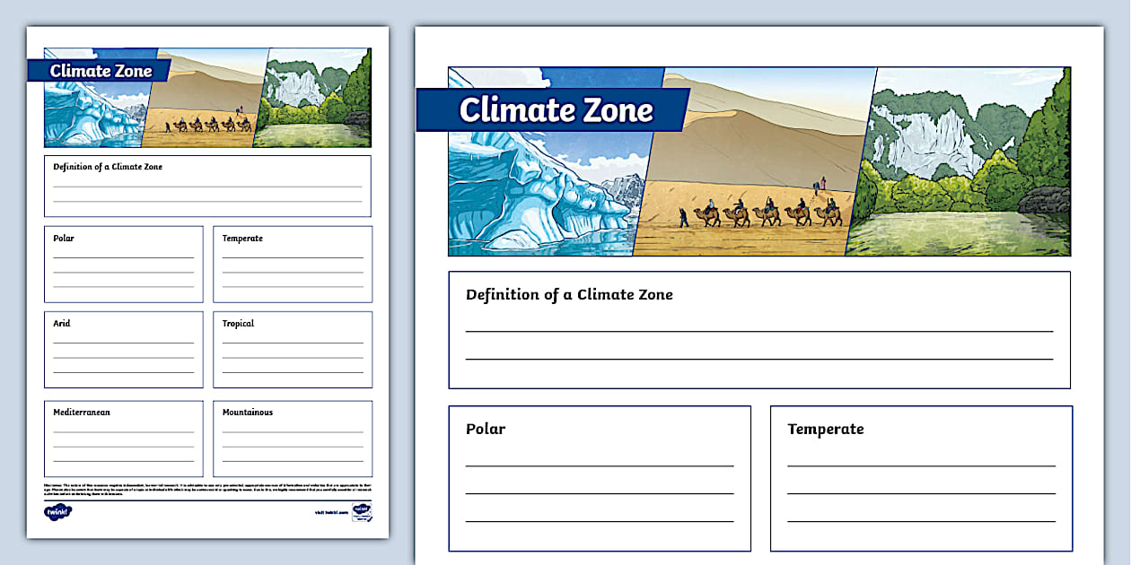Climate Zones Fact File Template (teacher made) - Twinkl