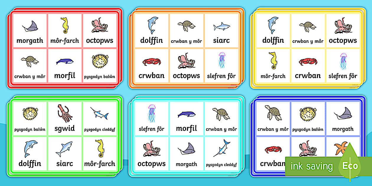 Bingo a Loto O Dan y Môr (teacher made) - Twinkl