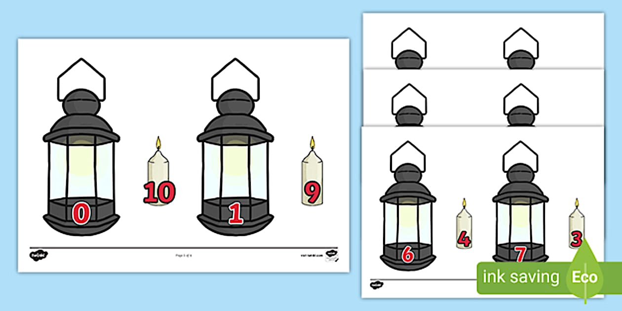 Lamp and Candle Number Bonds to 10 (teacher made) - Twinkl