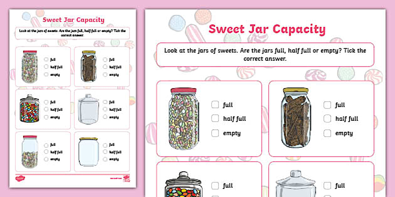 👉 Sweet Jar Capacity Worksheet - Twinkl - KS1 - Twinkl