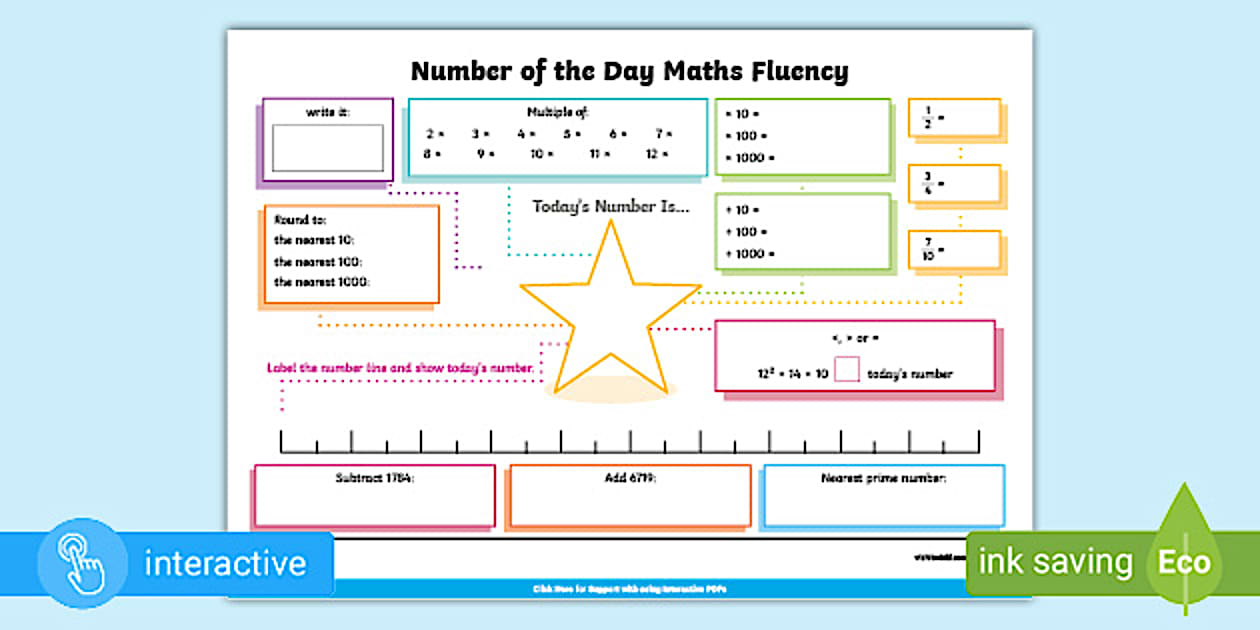 Editable Year 6 Number of the Day Maths Fluency Activity Mat