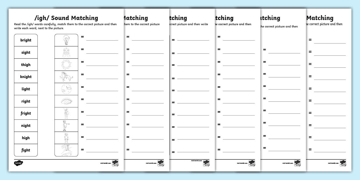 Phase 3 Sound Matching Activity Sheet Bumper Pack - Twinkl
