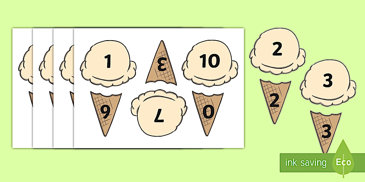 Black and White Ice Cream Number Bonds Up to 10 Activity Arabic