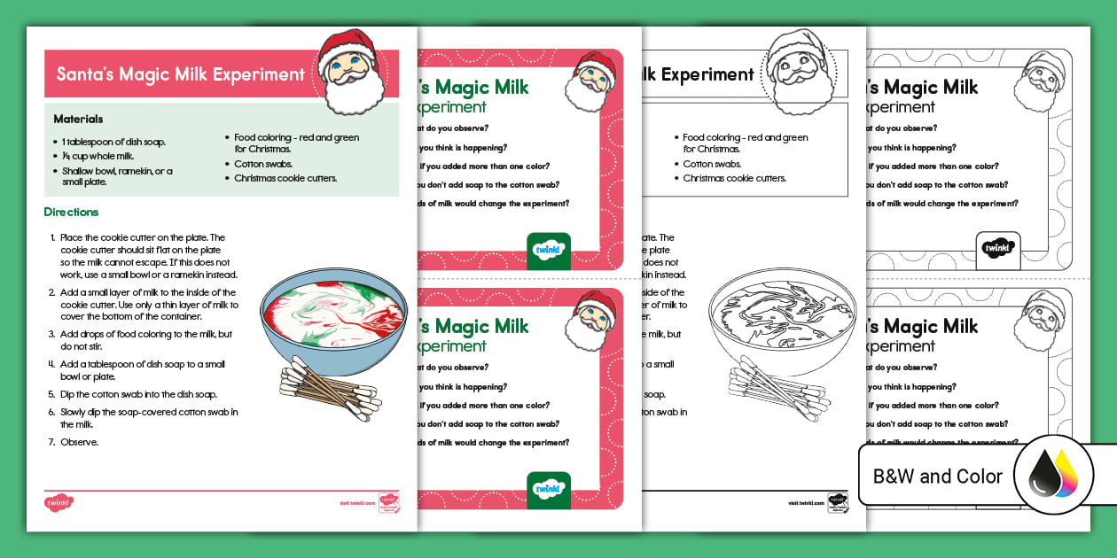 Santa’s Magic Milk Experiment (teacher made) - Twinkl