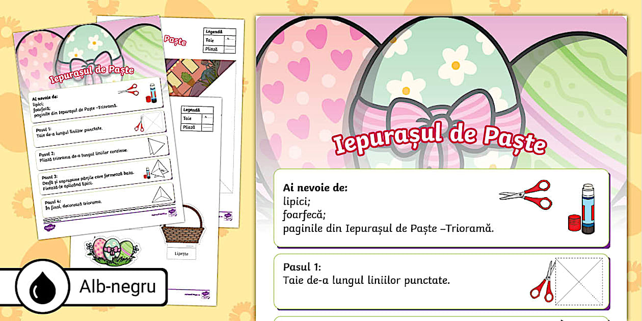 Iepurașul de Paște – Trioramă (teacher made) - Twinkl