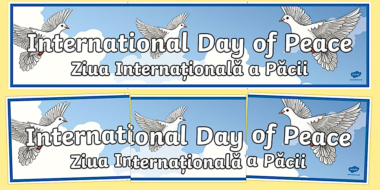 International Day of Peace Display Banner English/Romanian
