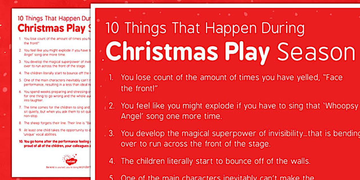 10 Things That Happen During Christmas Play Season - Twinkl