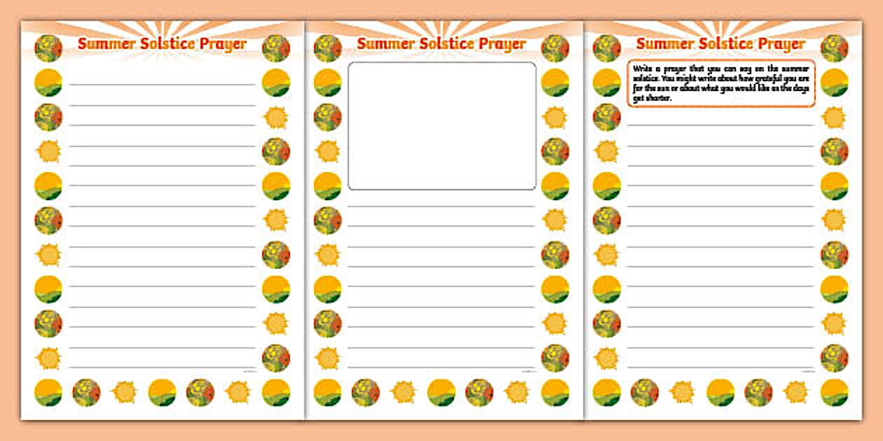 Summer Solstice Prayer Template