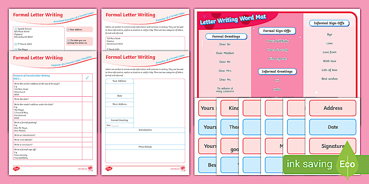 Level 2 Formal Letter Writing Scaffold Pack
