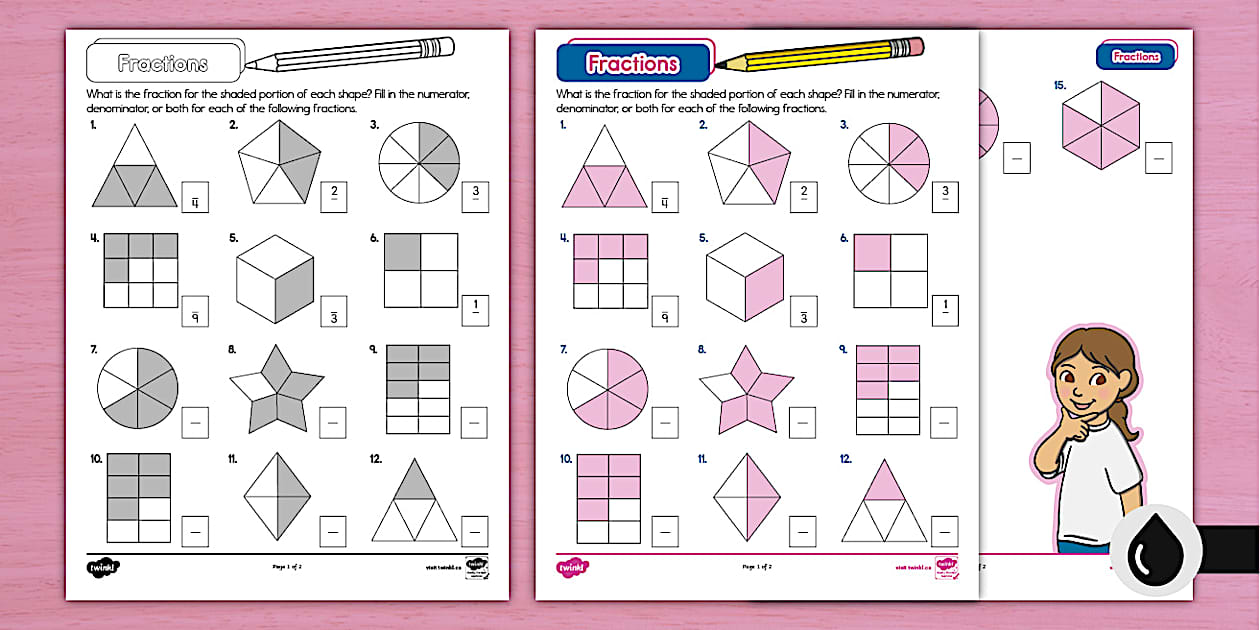 Writing Fractions Activity (teacher made) - Twinkl