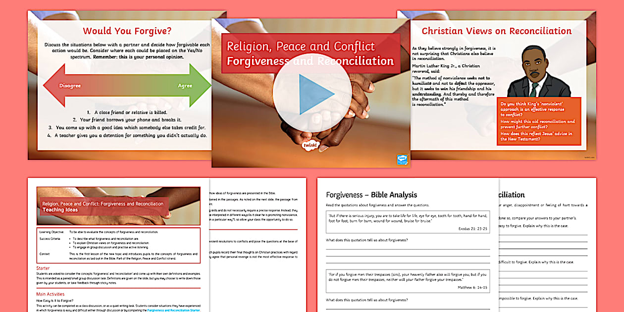 Editable Religion, Peace and Conflict Lesson 1: Forgiveness and ...