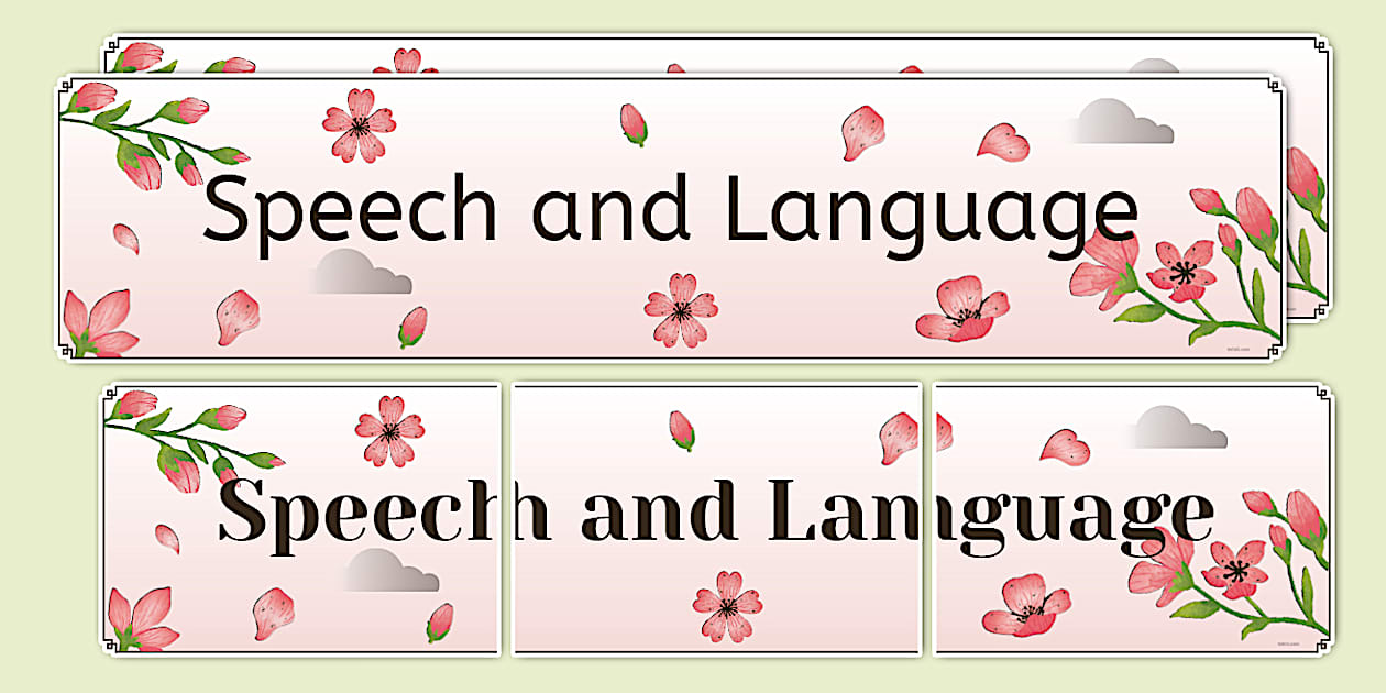 Sakura-Themed Speech and Language Display Banner - Twinkl