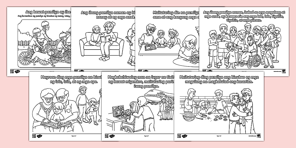 National Family Week Coloring Sheets | Philippines | Twinkl