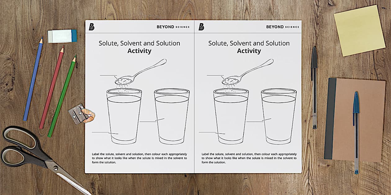 Solute, Solvent and Solution Colouring Activity - Twinkl