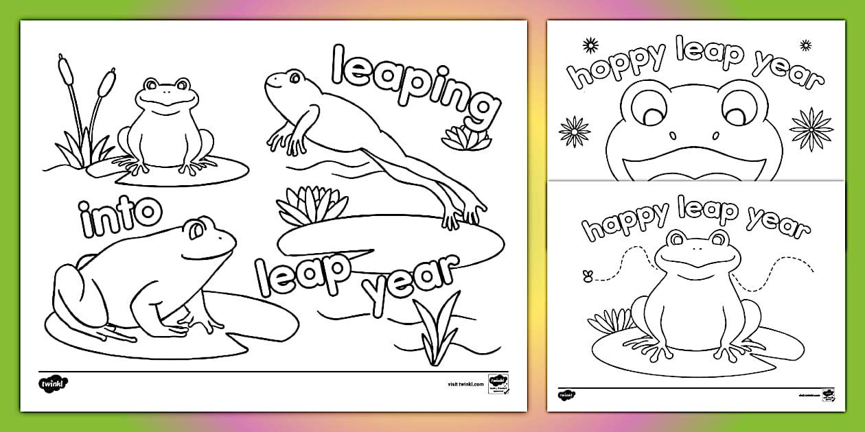 Leap Year Coloring Sheets (Teacher-Made) - Twinkl