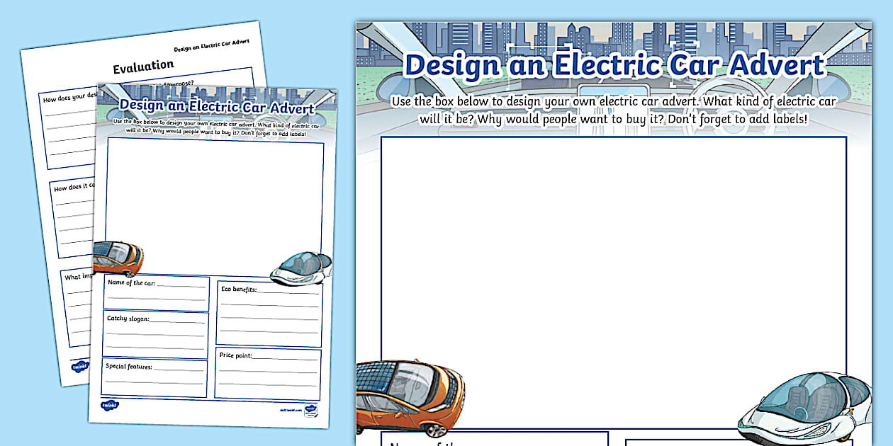 Design an Electric Car Advert Worksheet (teacher made)