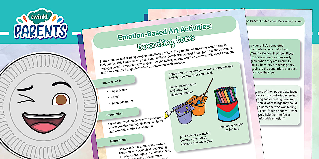 SEND Kindergarten Activities: Emotion Art: Decorating Faces