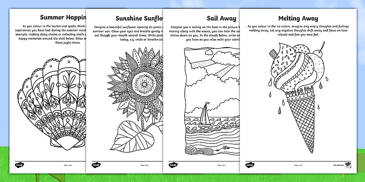 Summer Mindfulness Focus Worksheet / Worksheets - Twinkl