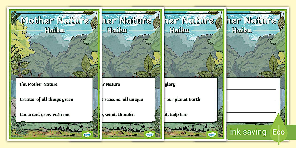 Mother Nature Haiku Poem Examples (teacher made) - Twinkl