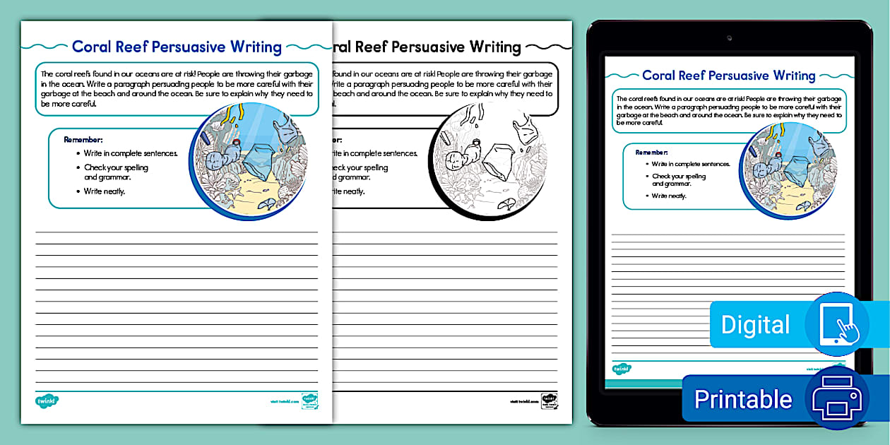 Coral Reef Persuasive Writing | Habitats | Twinkl USA