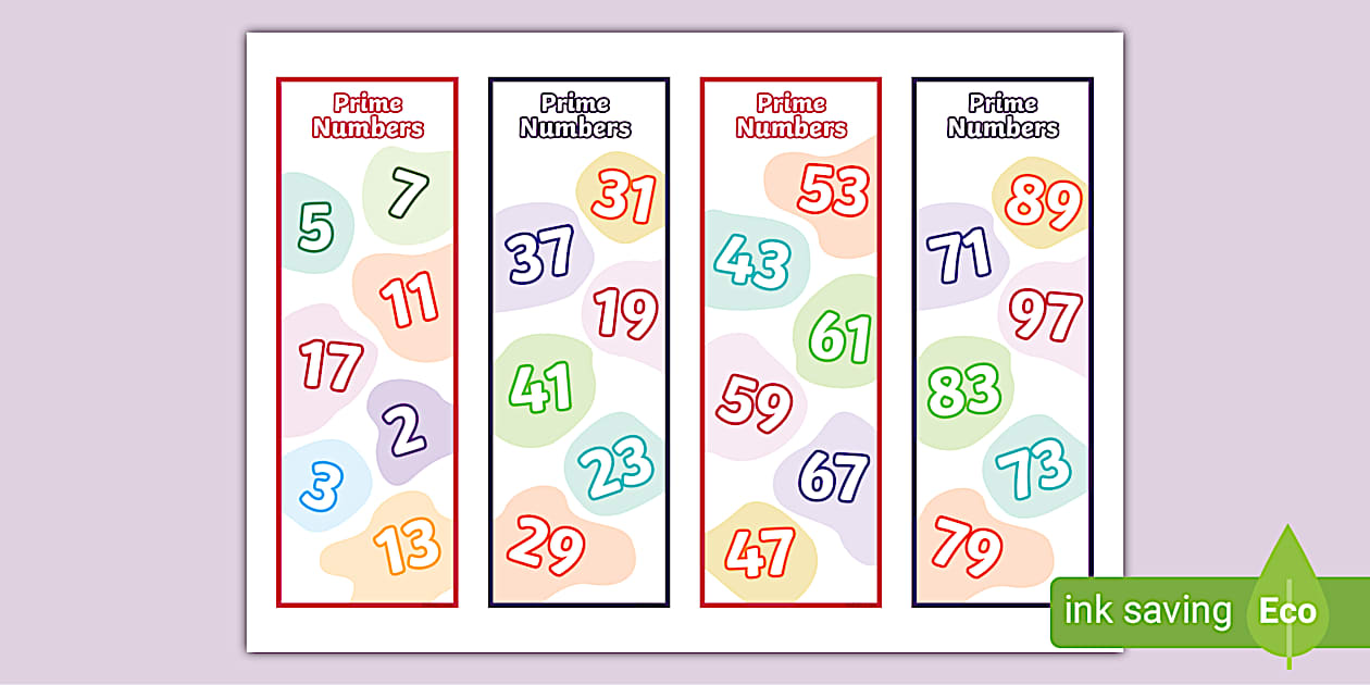 👉 Prime Numbers Bookmarks (teacher made) - Twinkl