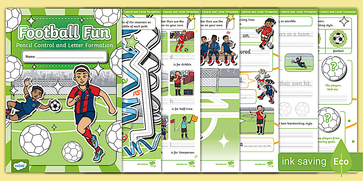 EYFS/KS1 Football Fun Pencil Control and Letter Formation