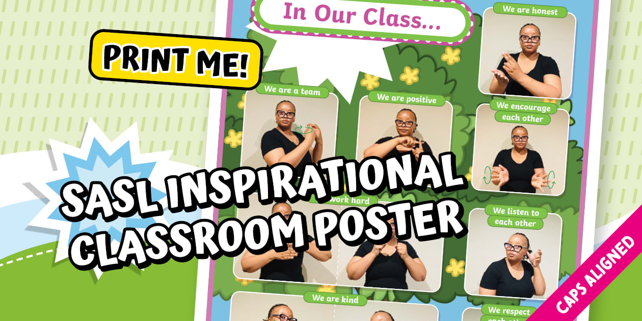 FP - SASL - Inspirational Classroom Display Poster CAPS
