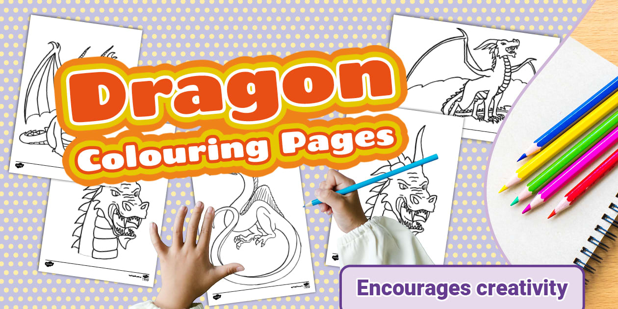 Dragon Colouring Pages - Twinkl