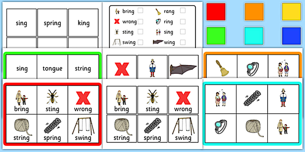 Final 'ng' Sound Bingo - Twinkl