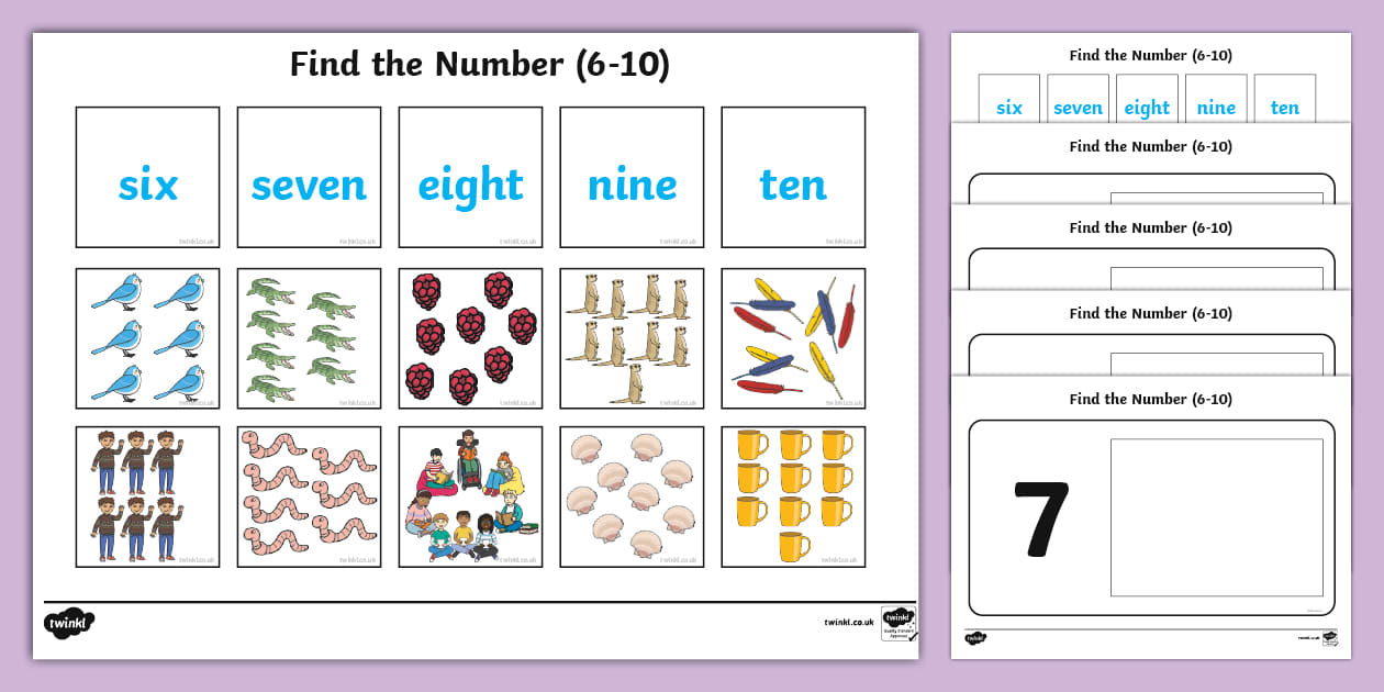 Workstation Pack: Find the Number (6 - 10) Activity