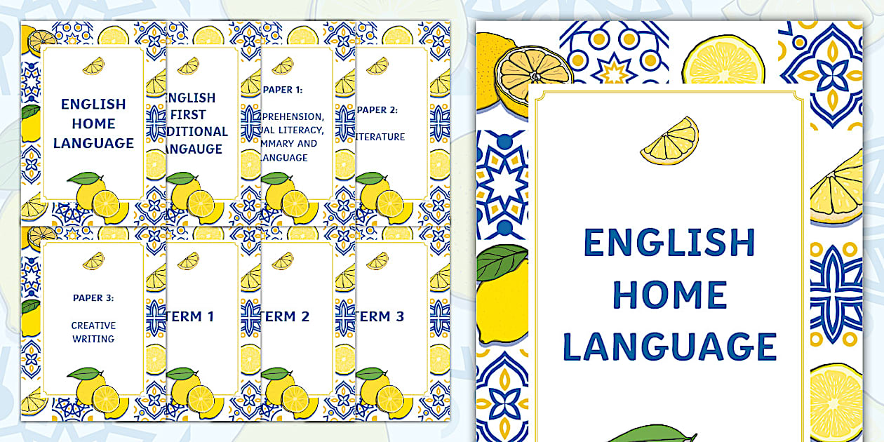 Mediterranean Lemon English Home Language and FAL Workbook Dividers