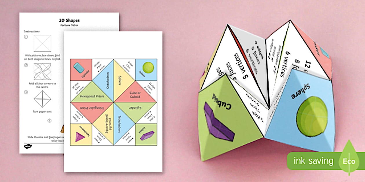 KS2 3D Shapes Fortune Teller (teacher made) - Twinkl