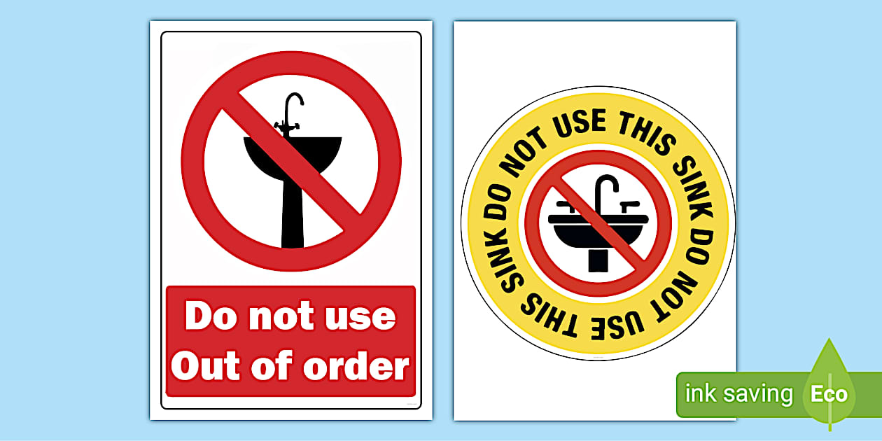 Sink Out of Order Sign Posters | Display Posters | Twinkl