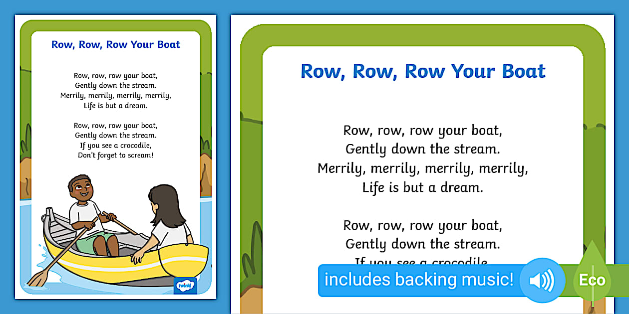 Row, Row, Row Your Boat Nursery Rhyme UK (teacher made)
