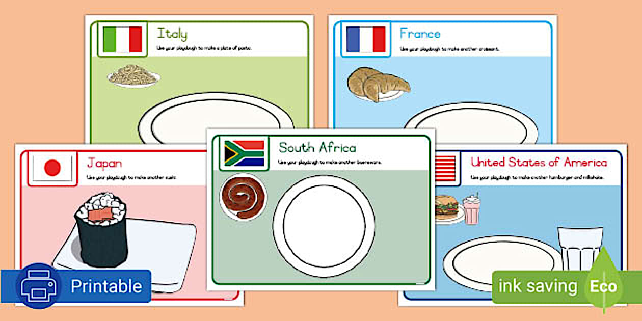 FP CA 3D Food Around the World Modelling Dough Mats (CAPS)