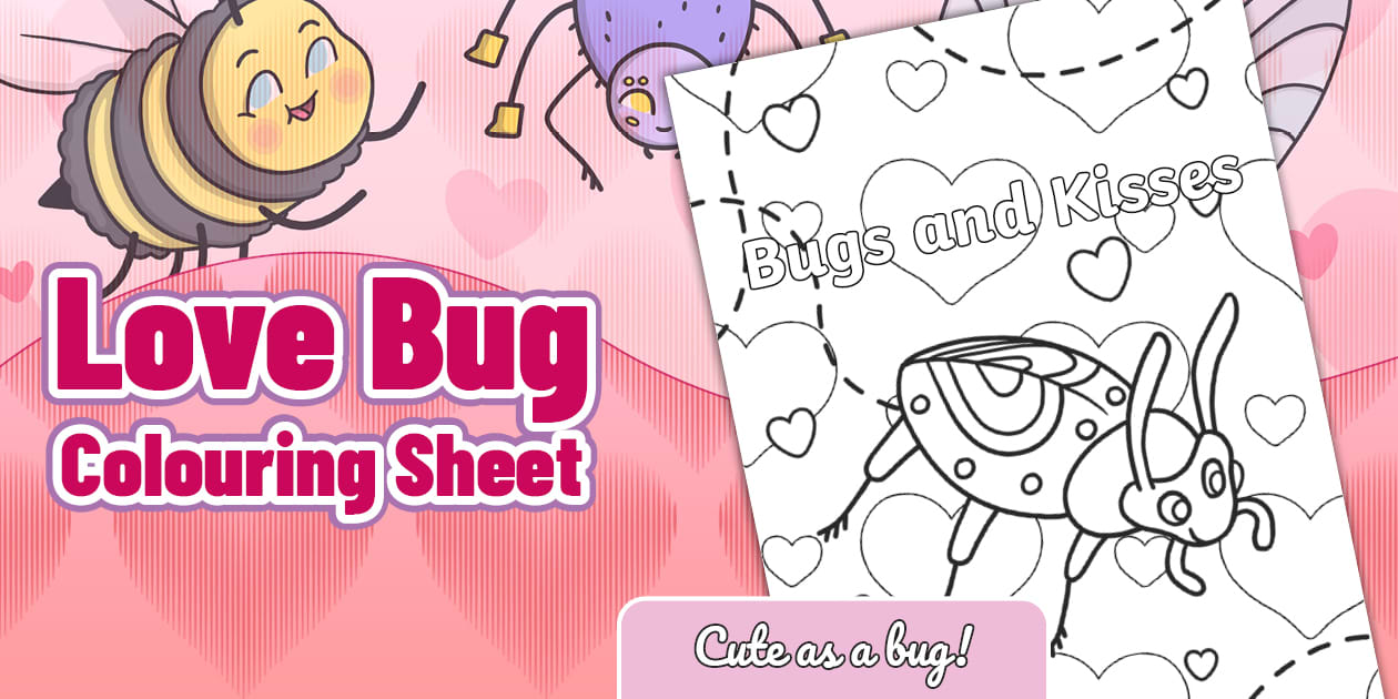 Love Bug Colouring Sheet