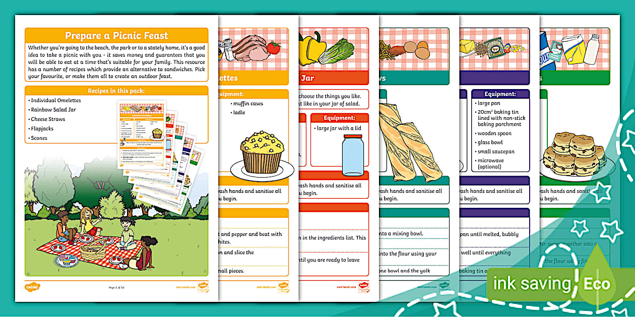 Picnic Recipes Pack (Teacher-Made) - Twinkl