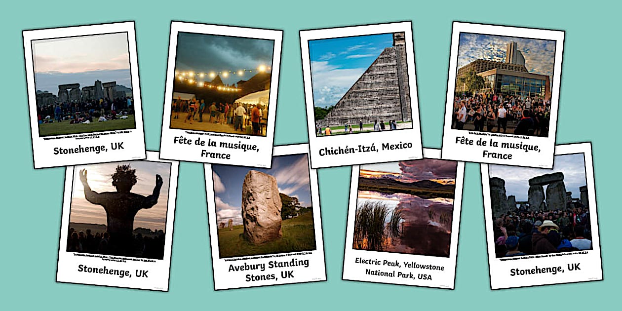 Summer Solstice Instant Photo Style Display Images - Twinkl